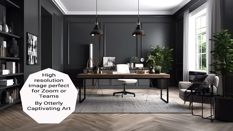 Elegant Grey Office Background for Zoom, Digital Download for Zoom ...