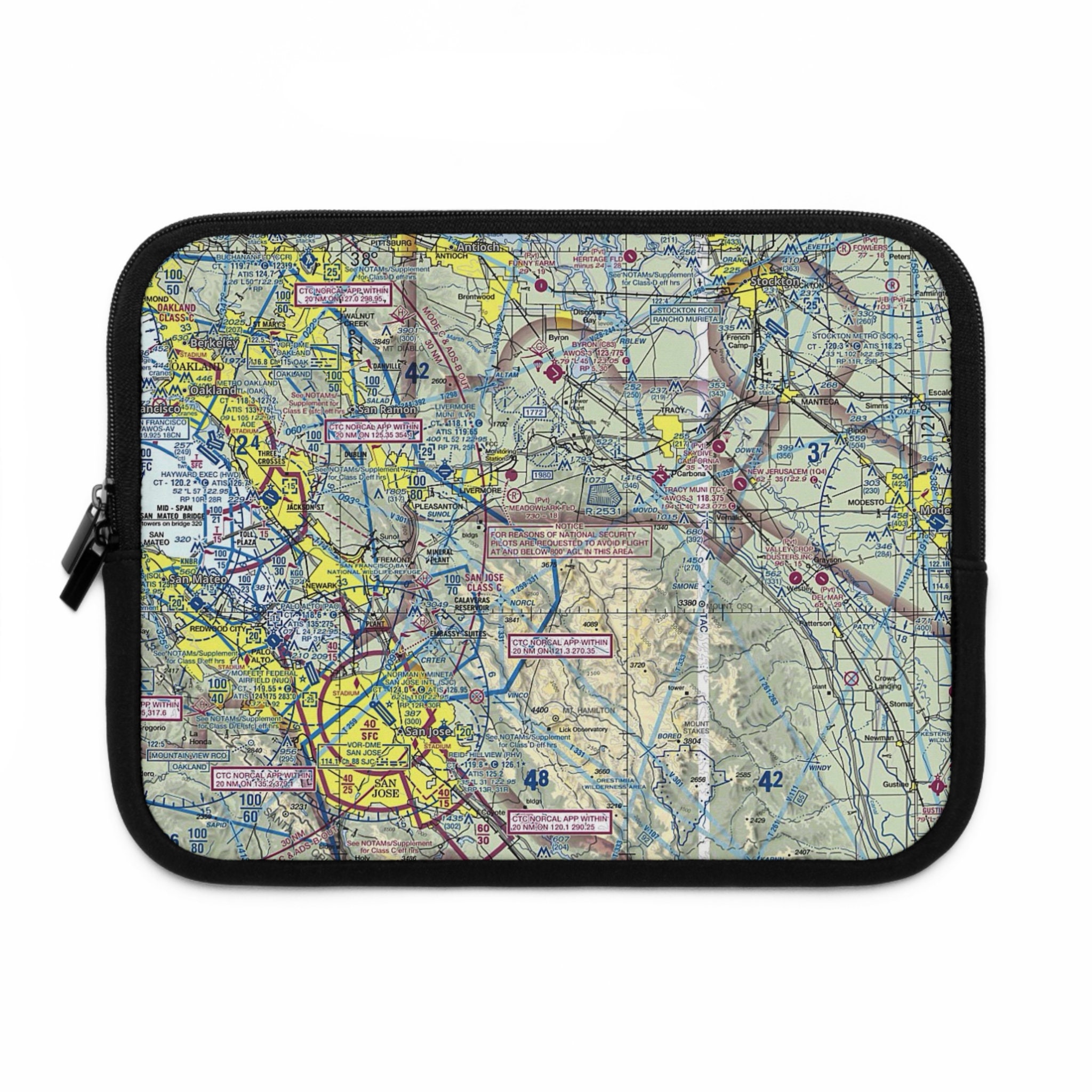 Aviation Laptop Sleeve sectional Chart Pilot Laptop Sleeve Pilot Gifts ...