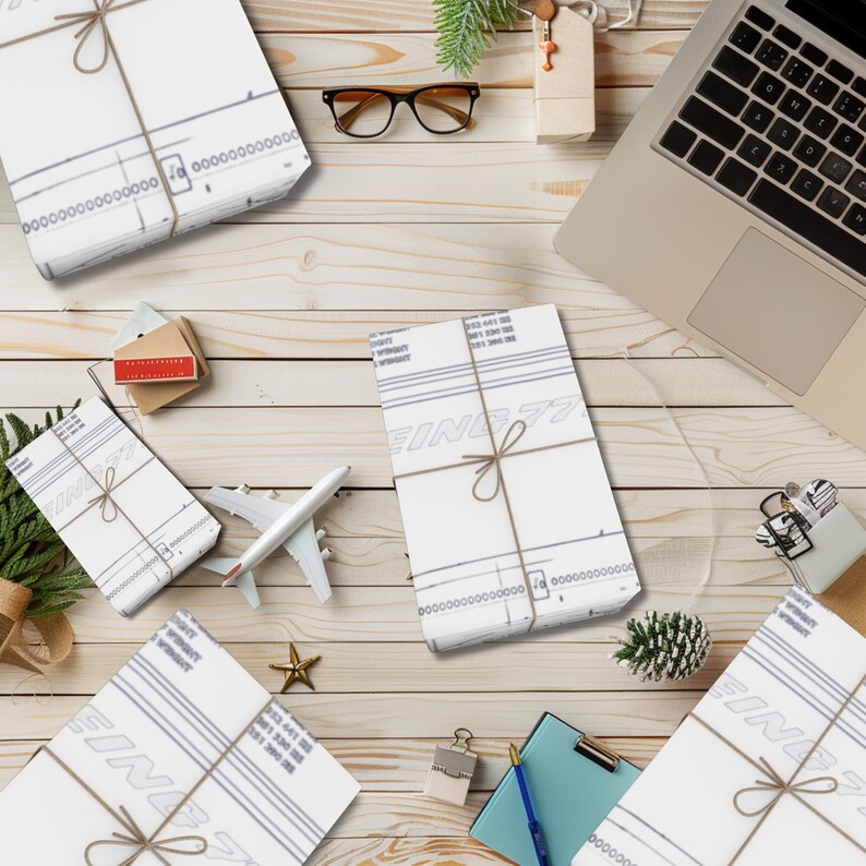 Personalized Any Aircraft B777-300ER Pilot Gift Wrap Papers Aviator ...