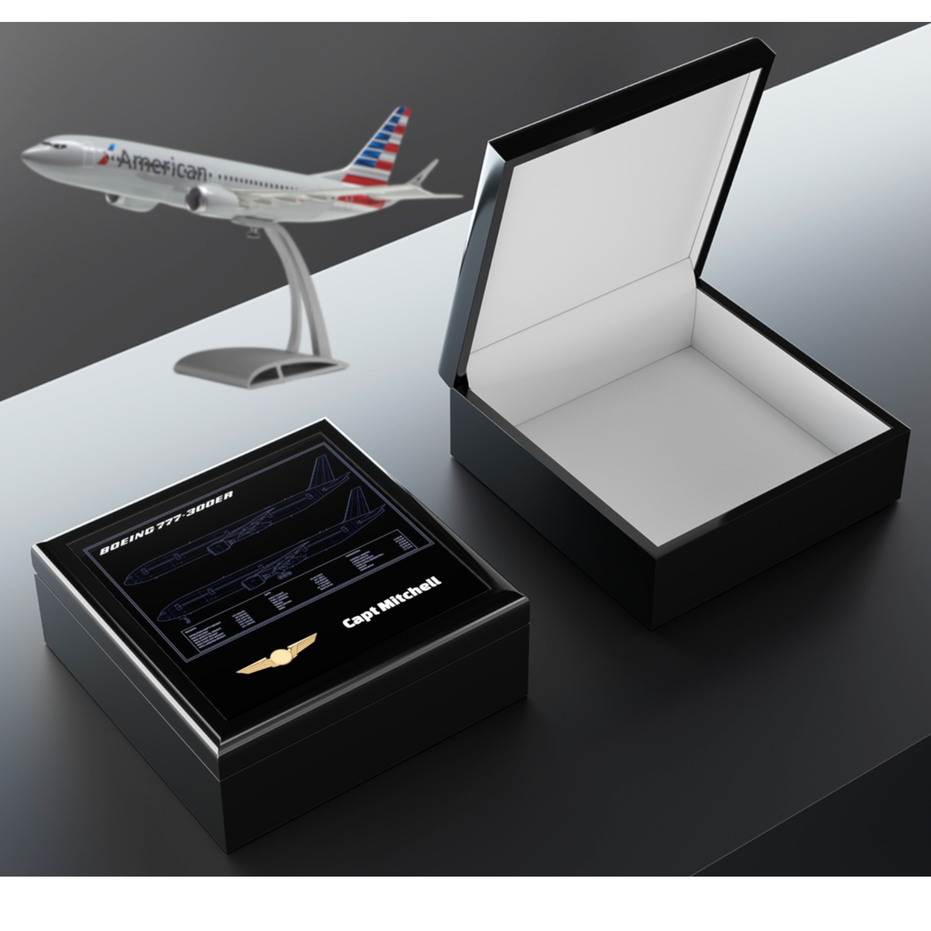 Custom Aircraft Pilot Wings and Epaulets Jewelry Case - Etsy