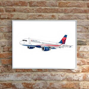 Airplane Sketch A320 Digital Download Delta Airlines Pilot Gift ...