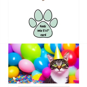 Cute Cat Birthday Printable Card | Birthday Printable Card | Birthday ...