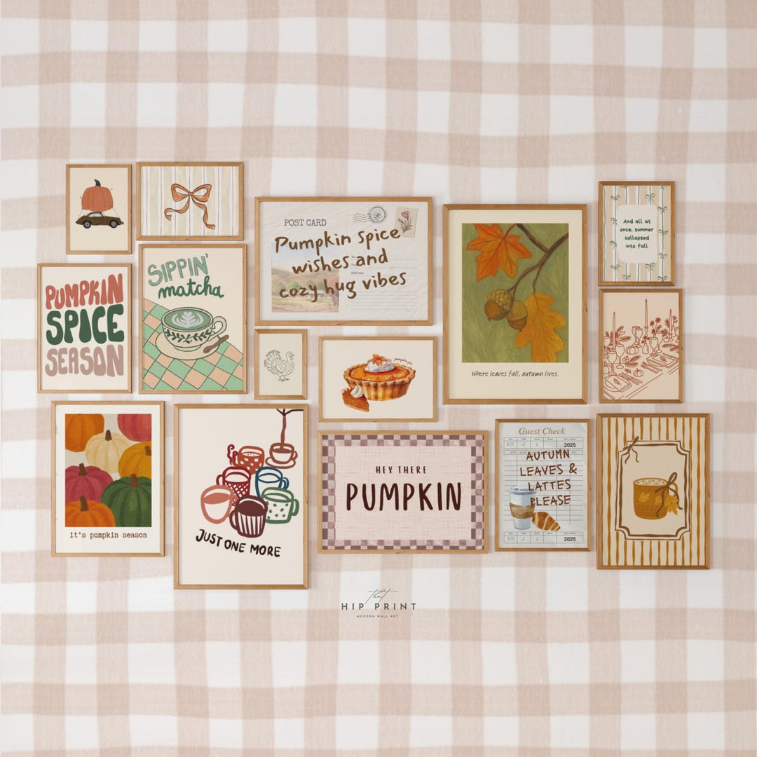 Autumn Wall Art Print Set, Pumpkin Spice Theme (digital Download) - Etsy UK