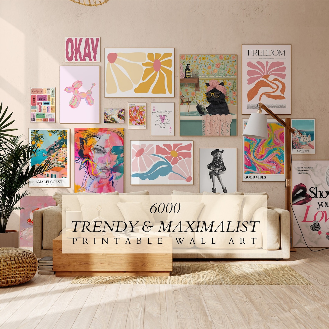 MEGA BUNDLE of 6000 Maximalist Gallery Wall Set,eclectic Wall Art, Trendy Poster, Maximalist ...