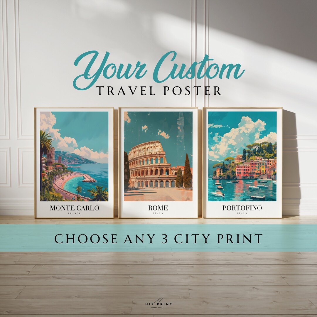 Customizable Travel Posters, World Travel Prints, Digital Art ...