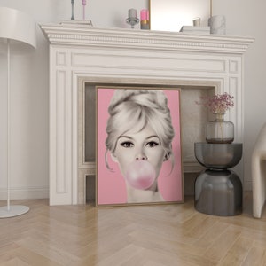 Brigitte Bardot Bubble Gum ,fashion Art Print INSTANT DOWNLOAD, Pop Art ...