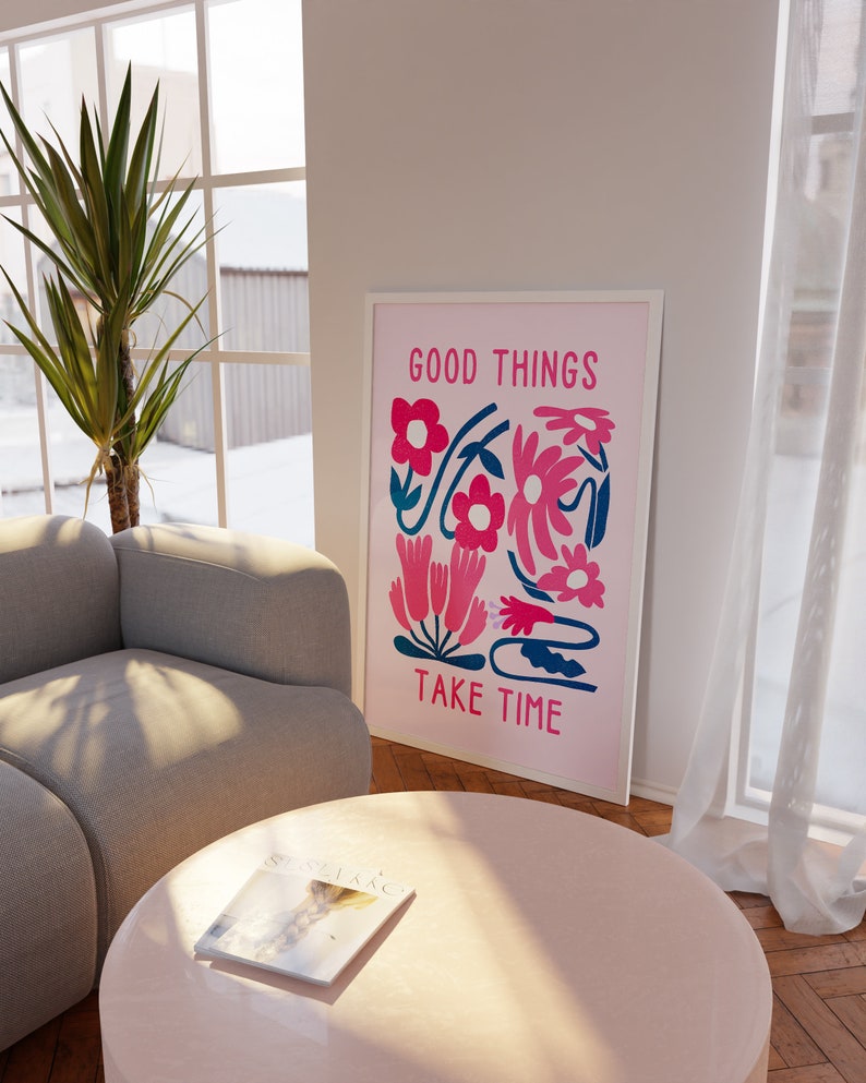 Retro Groovy Print Vintage Retro Wall Art 70s Style Poster Trendy Print ...