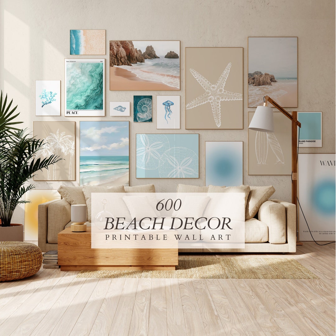 Set of 600 Coastal Wall Set Prints, Nautical Decor, Surf Prints, Prints ...