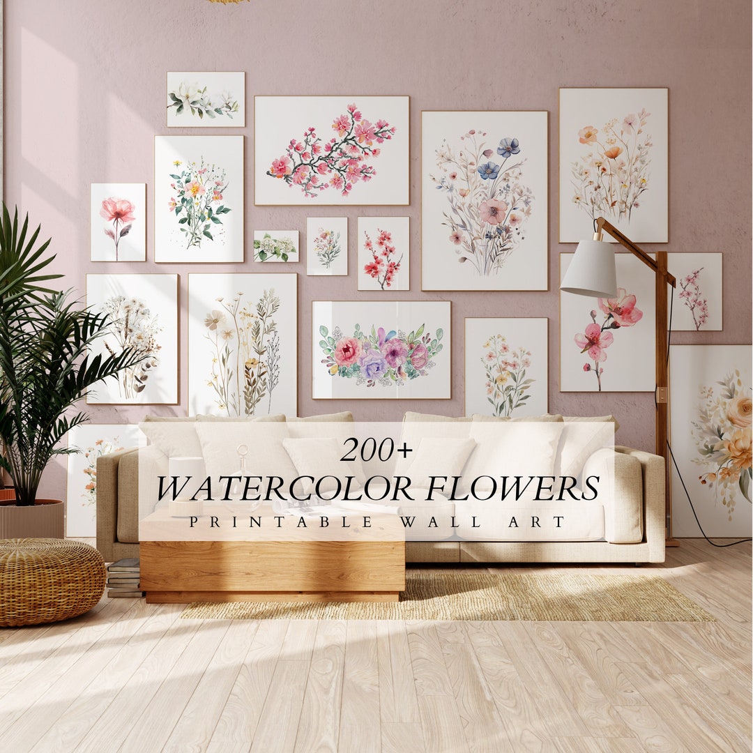MEGA BUNDLE of Watercolor Flowers Prints,watercolor Flowers, Botanical ...