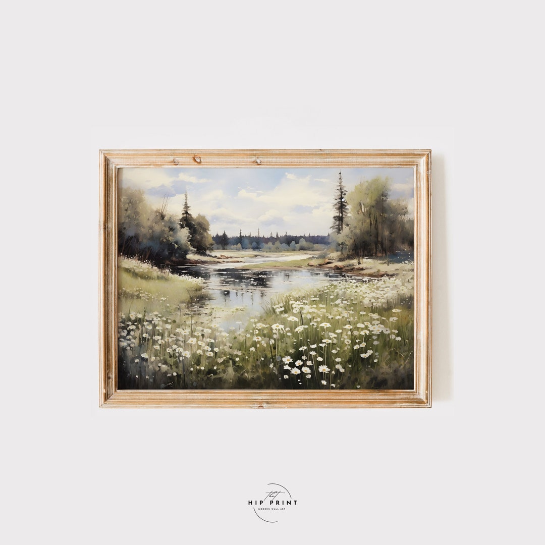 French Countryside Spring Prints, Vintage Landscape Painting (digital ...