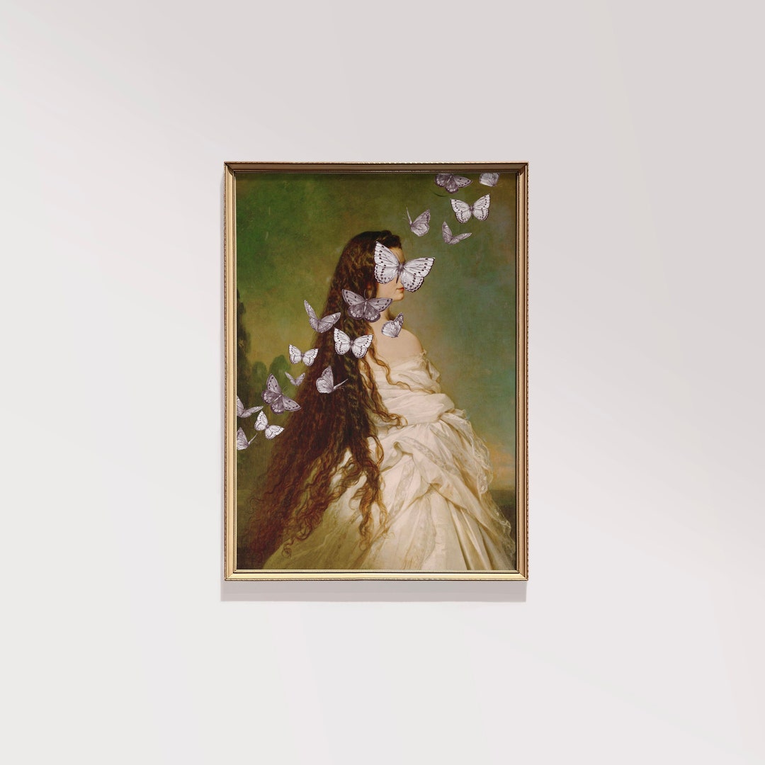 Altered Painting, Altered Vintage Painting, Portrait Painting Detail ...