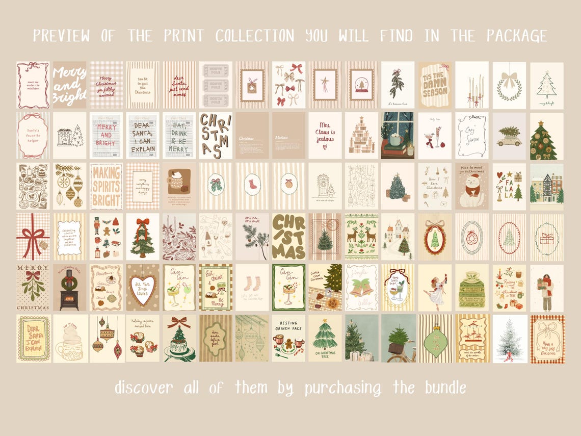 Christmas Wall Art Mega Bundle 590 Prints, Holiday Printable Poster ...