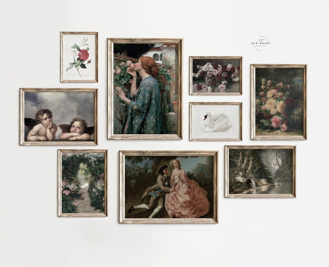 Vintage Valentines Gallery Wall Set of 9, Valentines Poster, Vintage ...