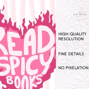 Pink Reading Wall Art, Girly Literary Poster for Bedroom, Spicy ...
