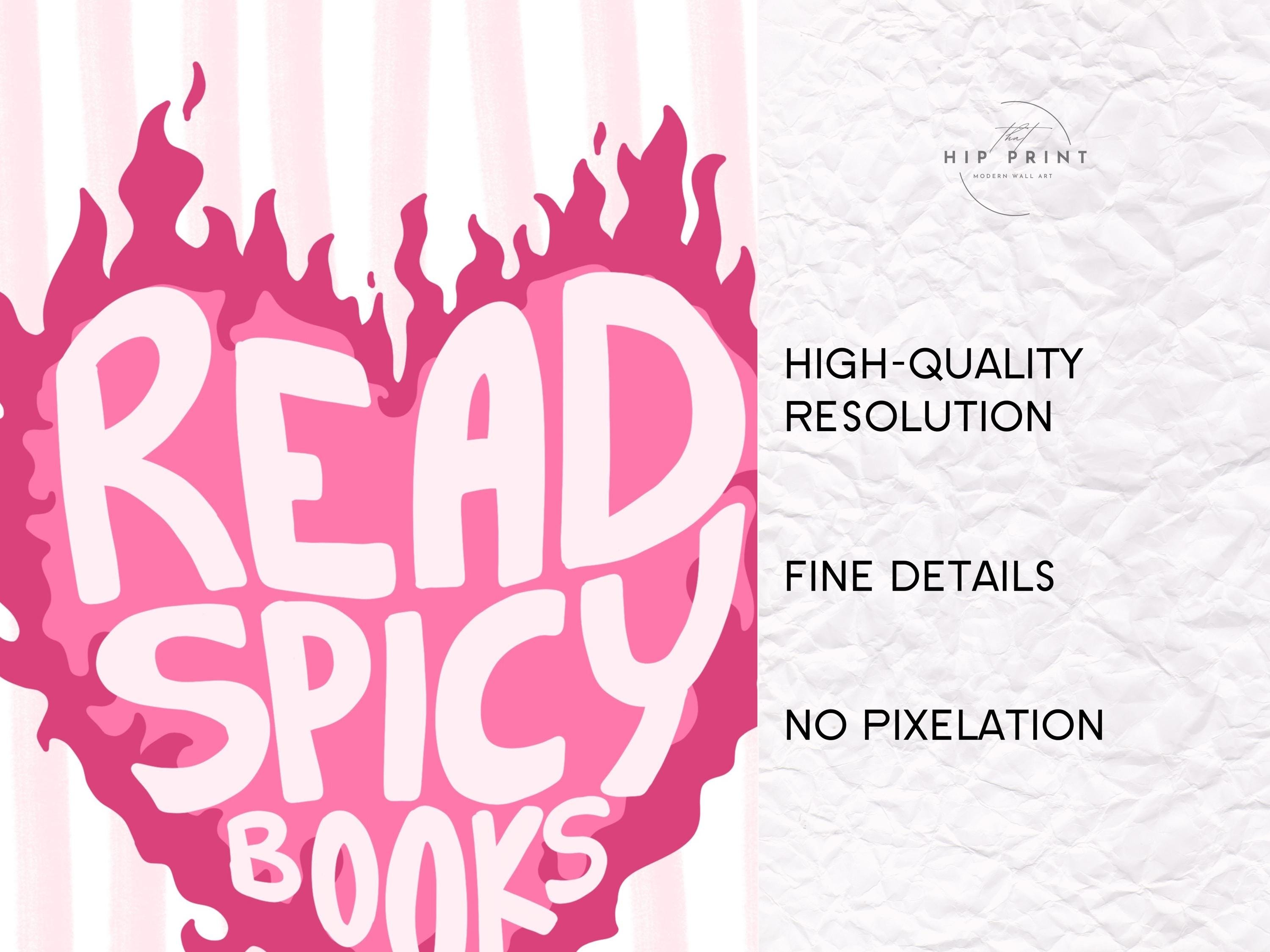 Pink Reading Wall Art, Girly Literary Poster for Bedroom, Spicy ...