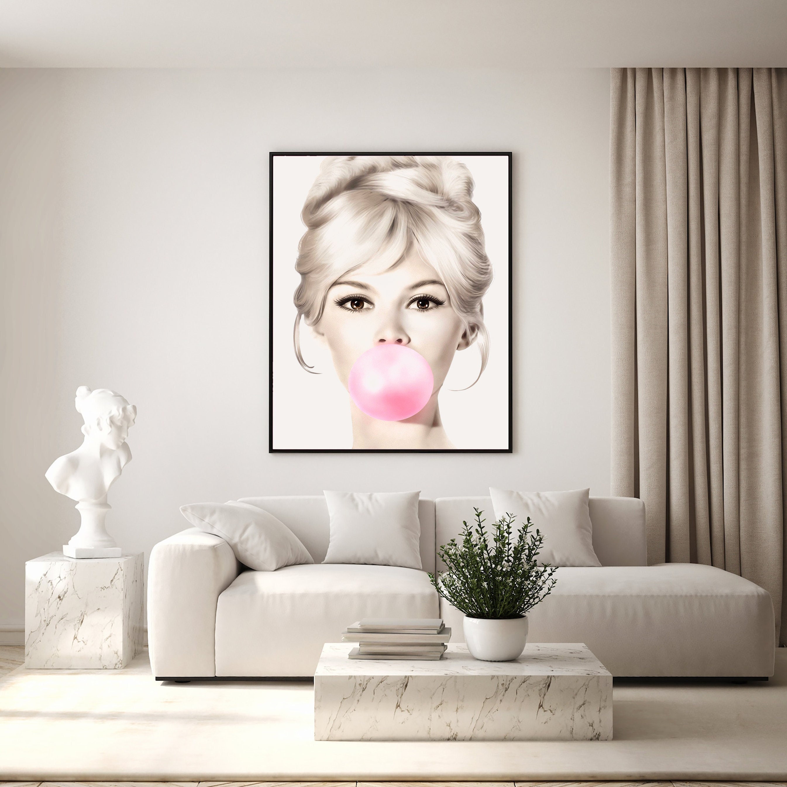 Brigitte Bardot Bubble Gum fashion Art Print INSTANT - Etsy Australia