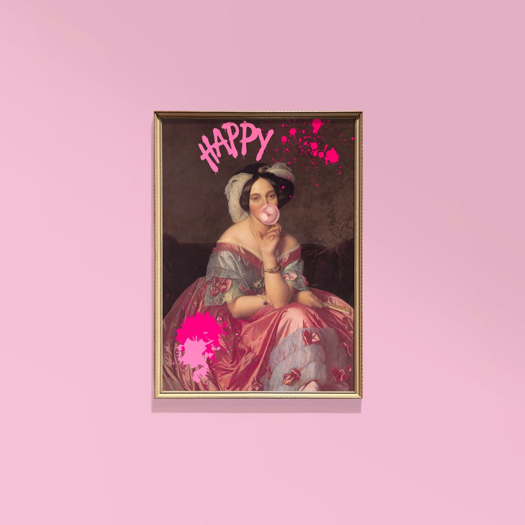 Altered Painting, Altered Vintage Painting, Portrait Painting Detail ...