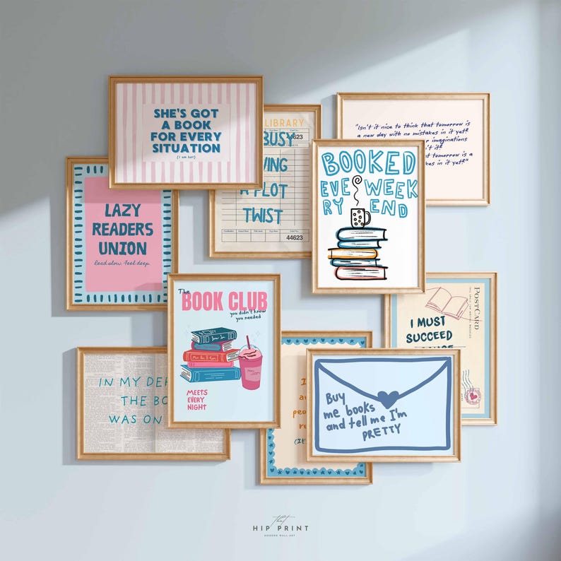 Book Lover Print Set, Cozy Bookish Wall Decor (digital Download) - Etsy