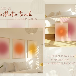 Positive Aura Posters Set of 3, Spiritual Poster, Grainy Gradient ...