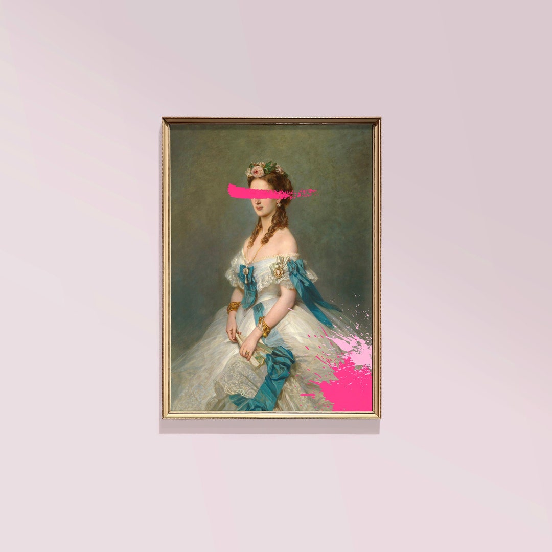 Altered Painting, Altered Vintage Painting, Portrait Painting Detail ...