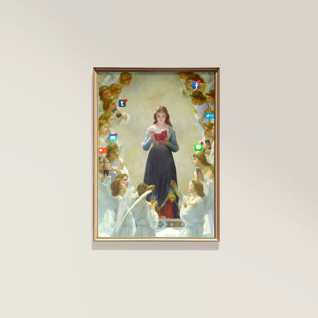 Altered Painting, Altered Vintage Painting, Portrait Painting Detail ...