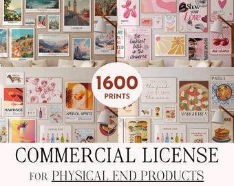 Commercial License for 600 Wall Art Prints, Physical Products Only - Etsy