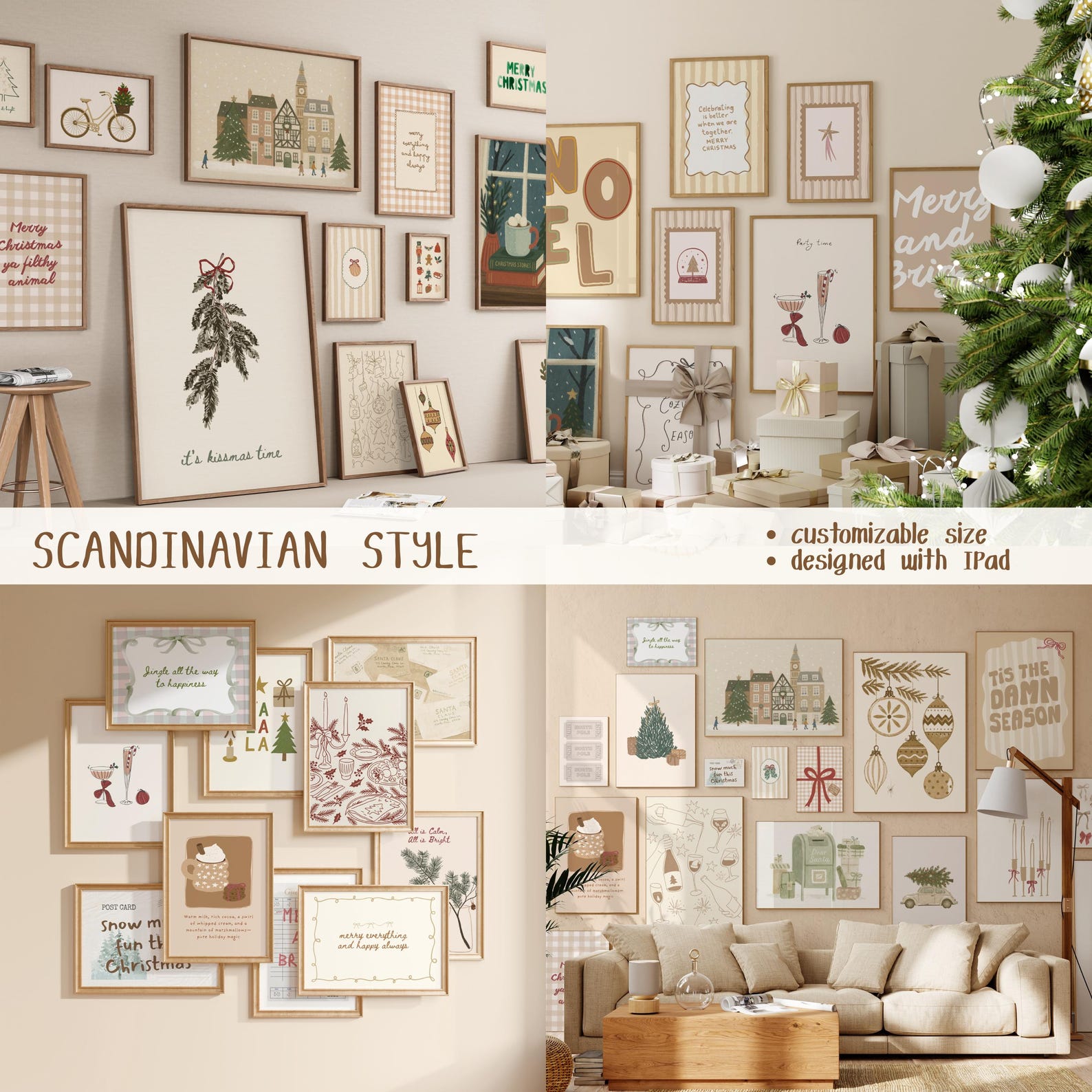 Christmas Wall Art Mega Bundle 590 Prints, Holiday Printable Poster ...
