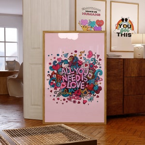 Retro Groovy Print Vintage Retro Wall Art 70s Style Poster Trendy Print ...