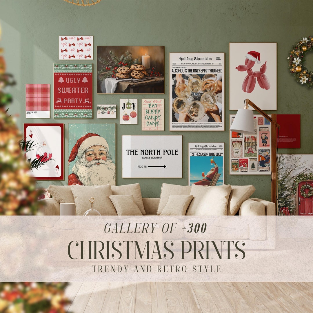 MEGA BUNDLE OF +300 Christmas Prints, Christmas Wall Decor, Vintage ...