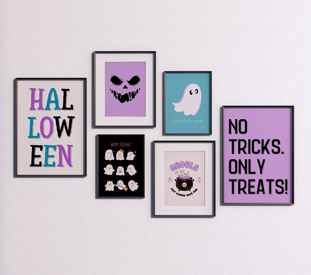 Set of 6 Halloween Collection, Halloween Prints, Trendy Halloween Wall ...