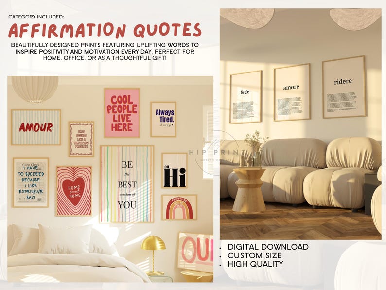 200 Aesthetic Quote Prints, Modern Gallery Wall Decor (digital Download ...