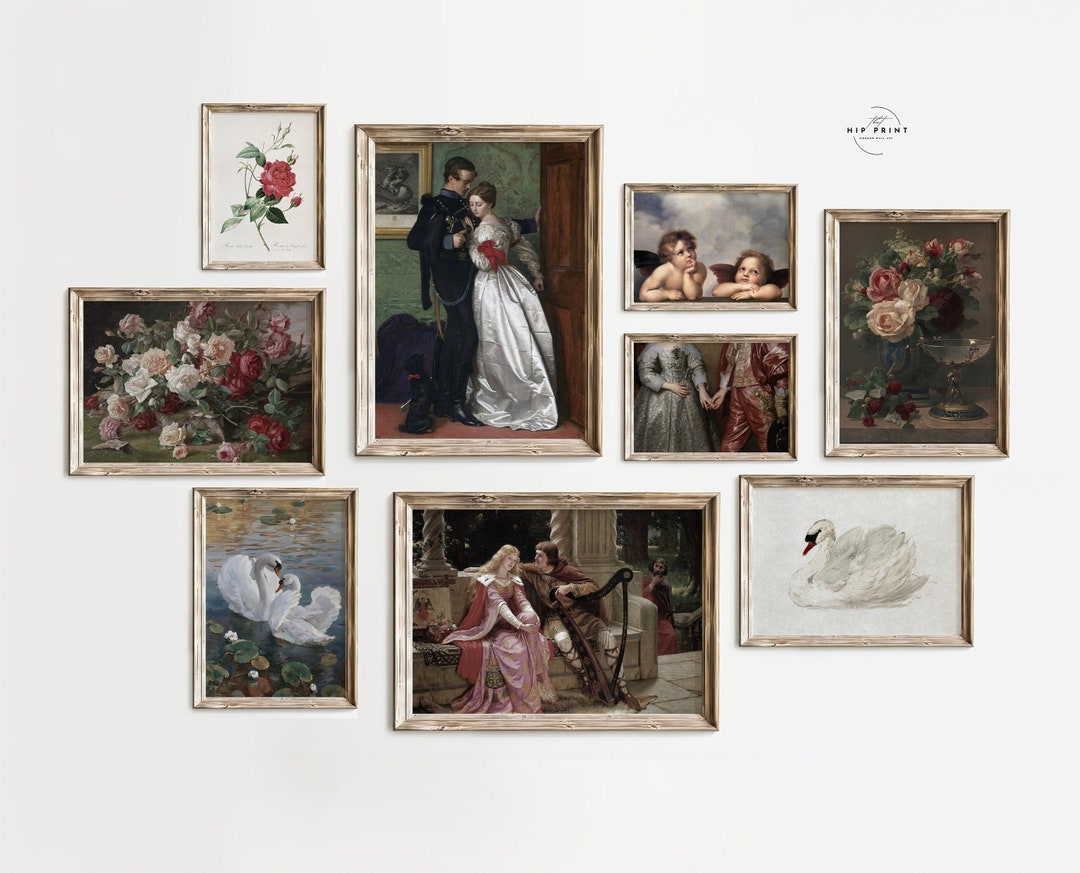 Vintage Valentines Gallery Wall Set of 9, Valentines Poster, Vintage ...