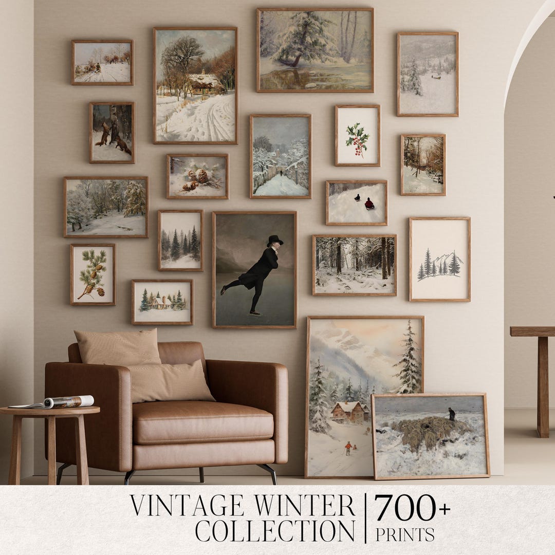 MEGA BUNDLE OF +700 Winter Prints, Winter Wall Decor, Vintage Vintage ...