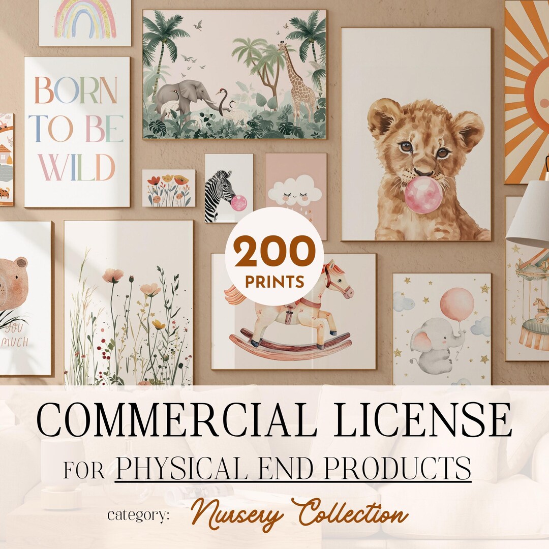 Commercial License for 200 Nursery Art Prints - Etsy
