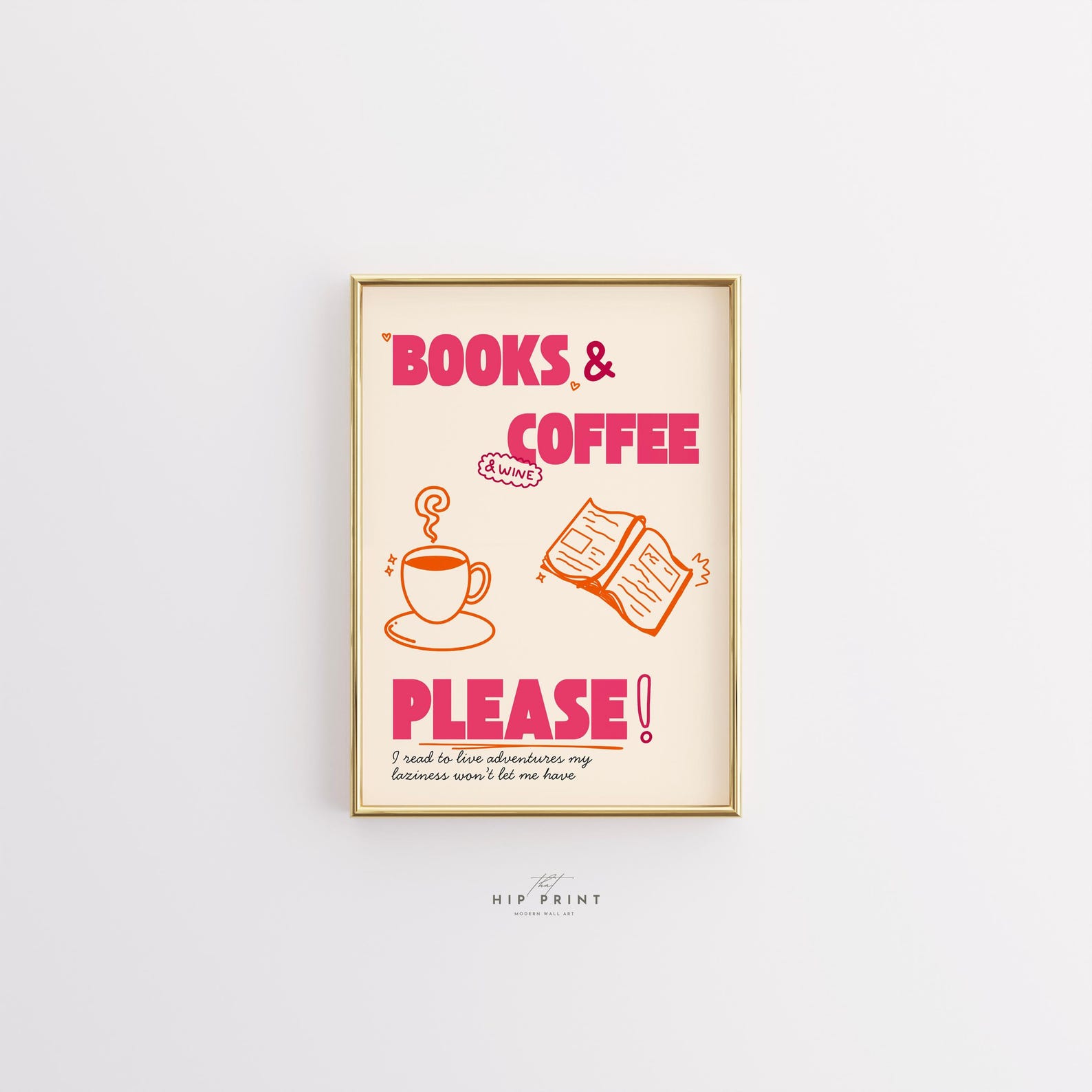 Books & Coffee Please Print, Literary Quote Poster (digital Download ...