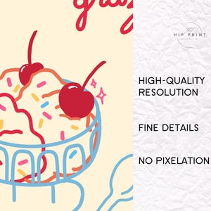 Italian Gelato Art Print, Retro Dessert Poster (digital Download) - Etsy