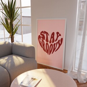 Retro Groovy Print Vintage Retro Wall Art 70s Style Poster Trendy Print ...