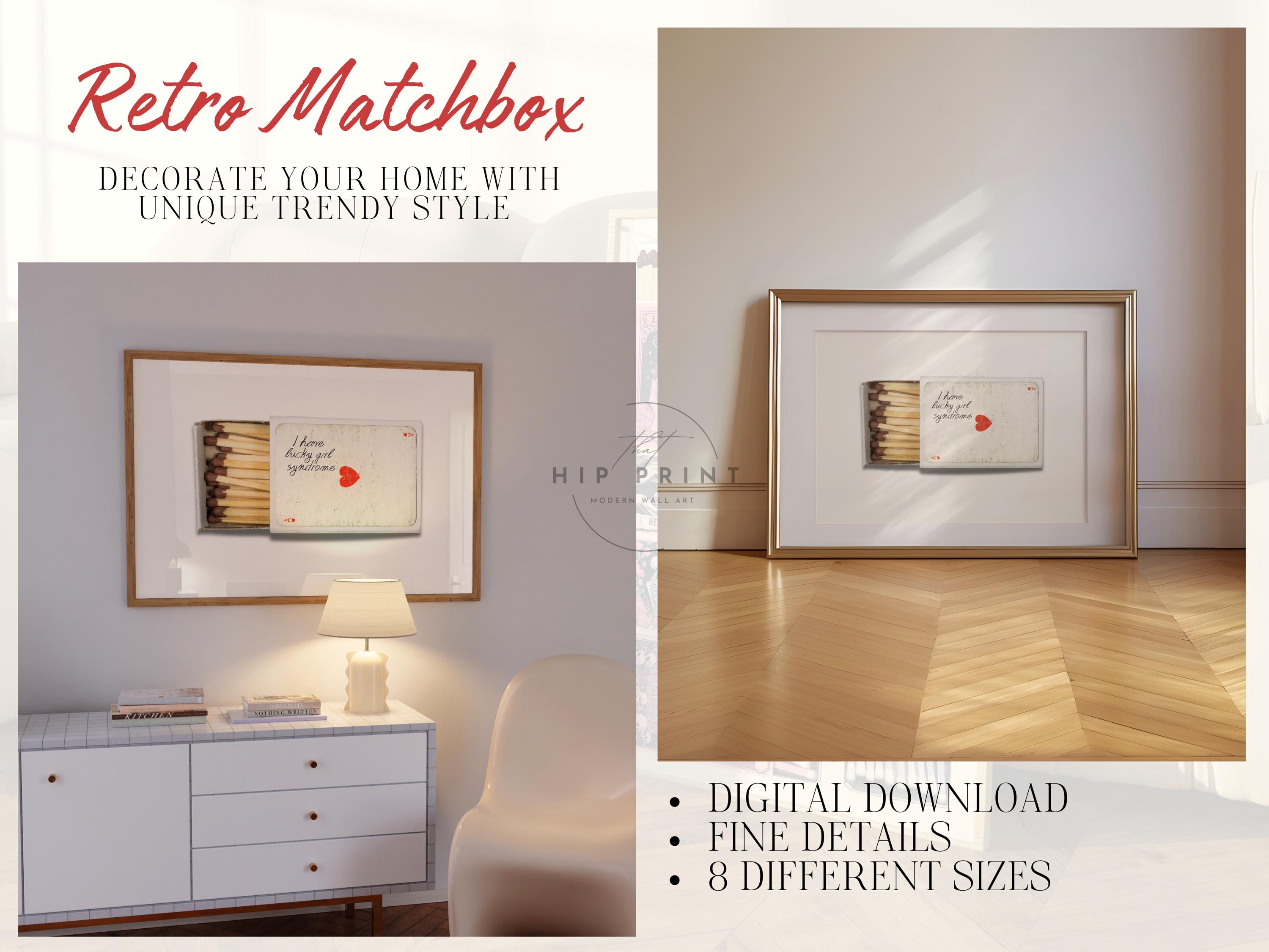 Trendy Matchbox Print, Trendy Matches Poster, Retro Matchbook Wall Art ...