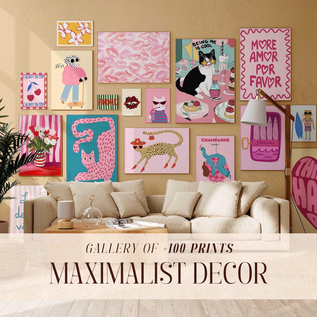 Gallery Set of +100 Maximalist Wall Art Prints - Eclectic Gallery Wall ...