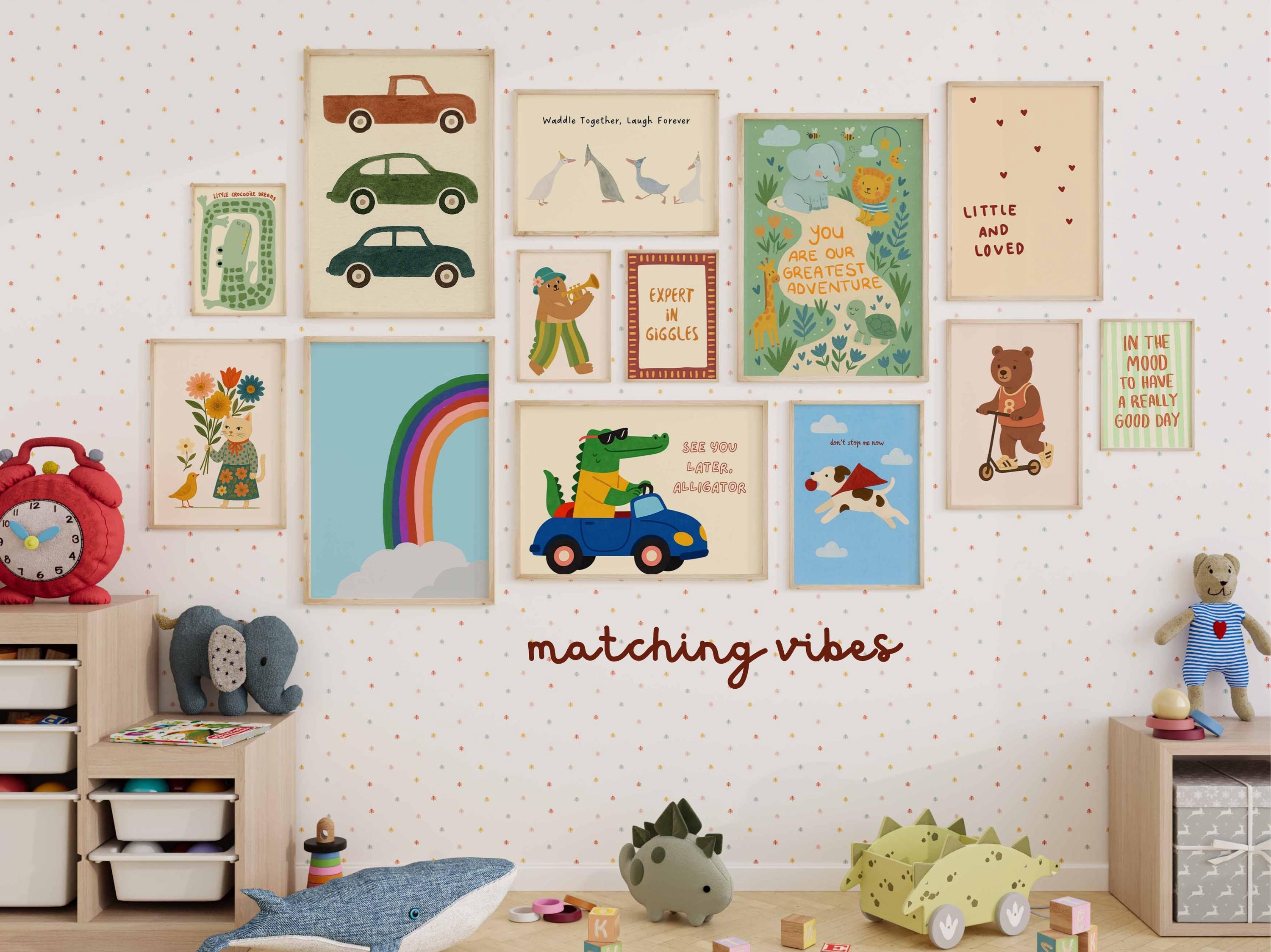Colorful Nursery Bundle, +120 Printable Baby Room Decor, Toddler ...