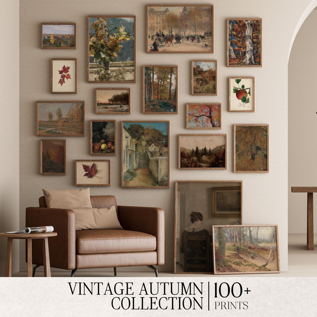 Lot de 100 peintures murales vintage, paysages d'automne, peinture ...