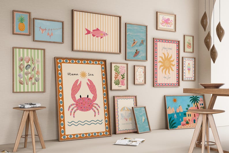 70+ Summer Wall Art Prints, Sea Themed Bundle, Coastal Beach House ...