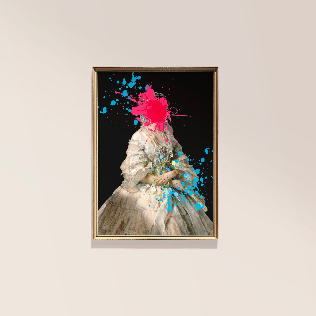 Altered Painting, Altered Vintage Painting, Portrait Painting Detail ...