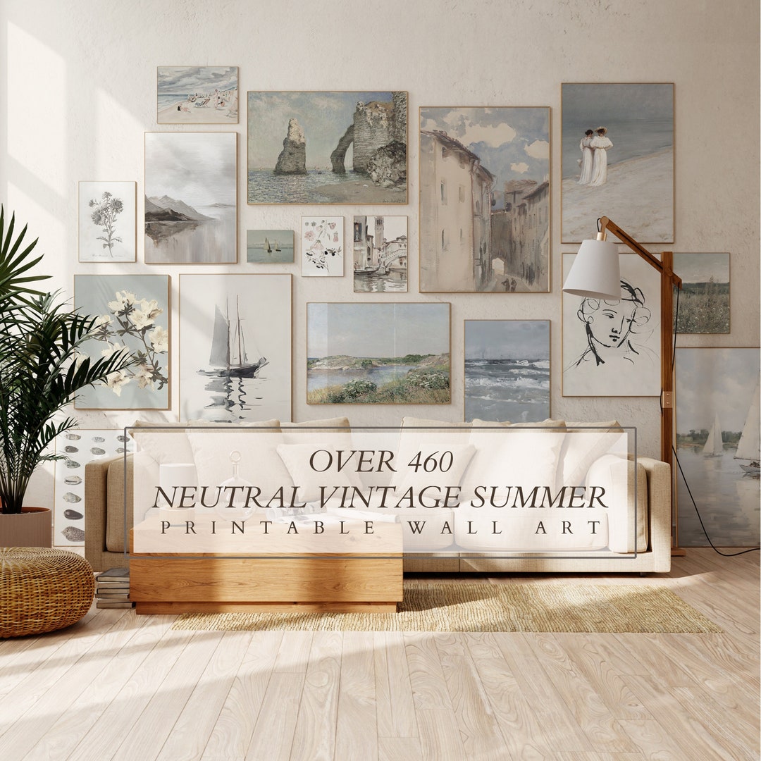 Bundle of 460 Neutral Vintage Summer Prints , Neutral Gallery Wall Art ...