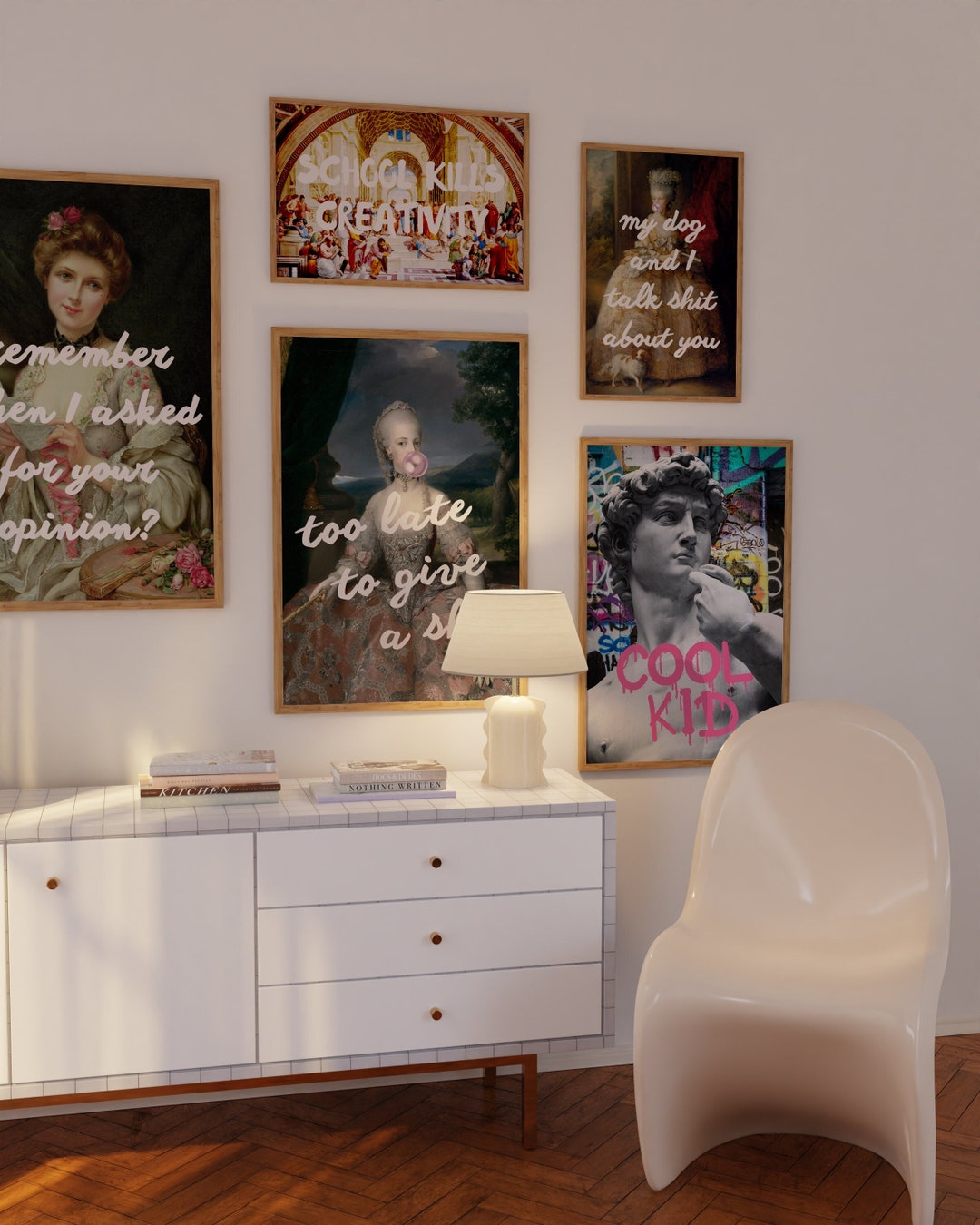 Set 5 Altered Painting, Altered Vintage Painting, Portrait Painting ...