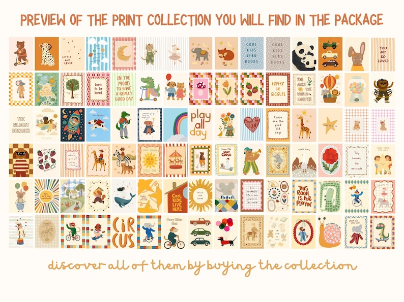 Colorful Nursery Bundle, +120 Printable Baby Room Decor, Toddler ...