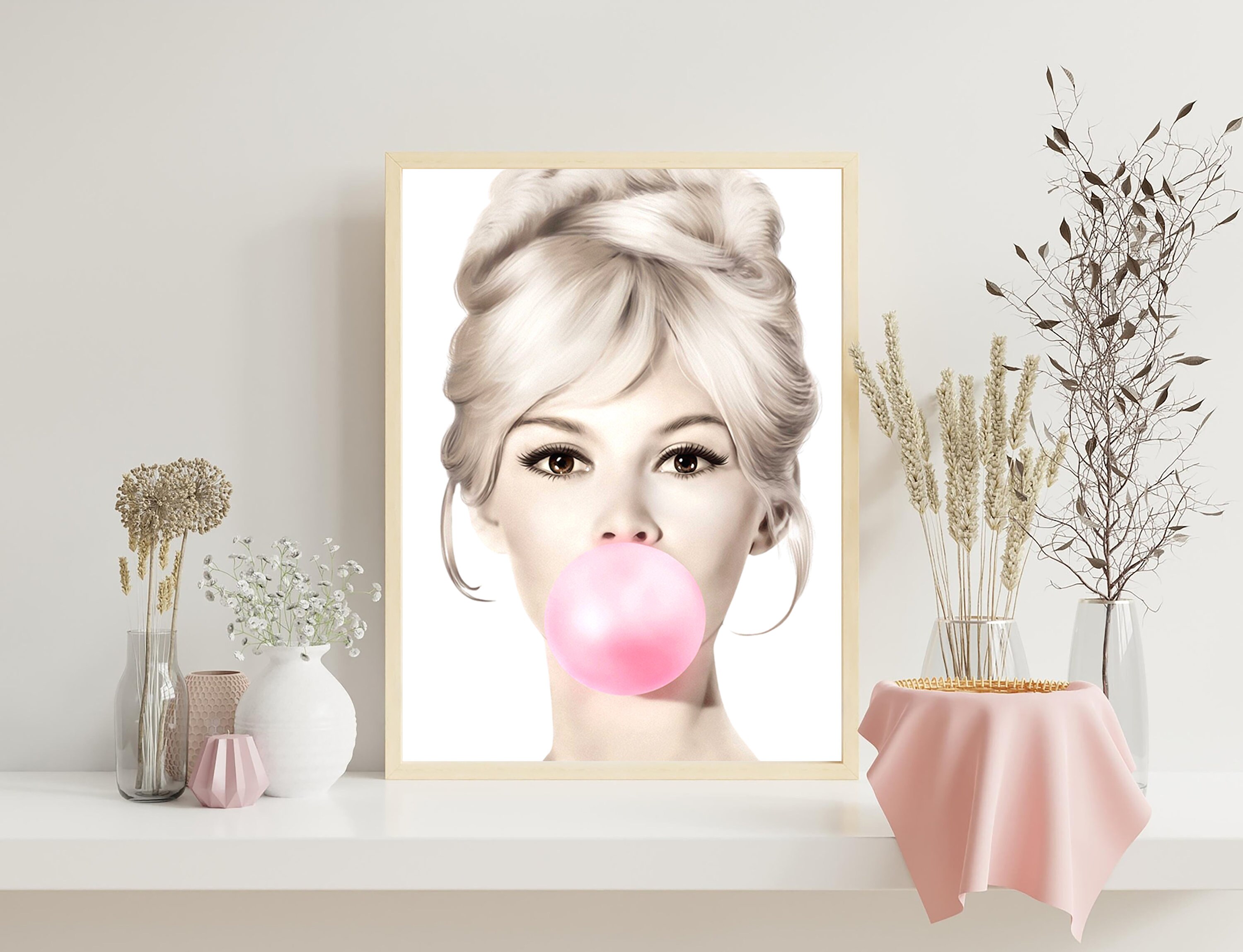 Brigitte Bardot Bubble Gum fashion Art Print INSTANT - Etsy UK