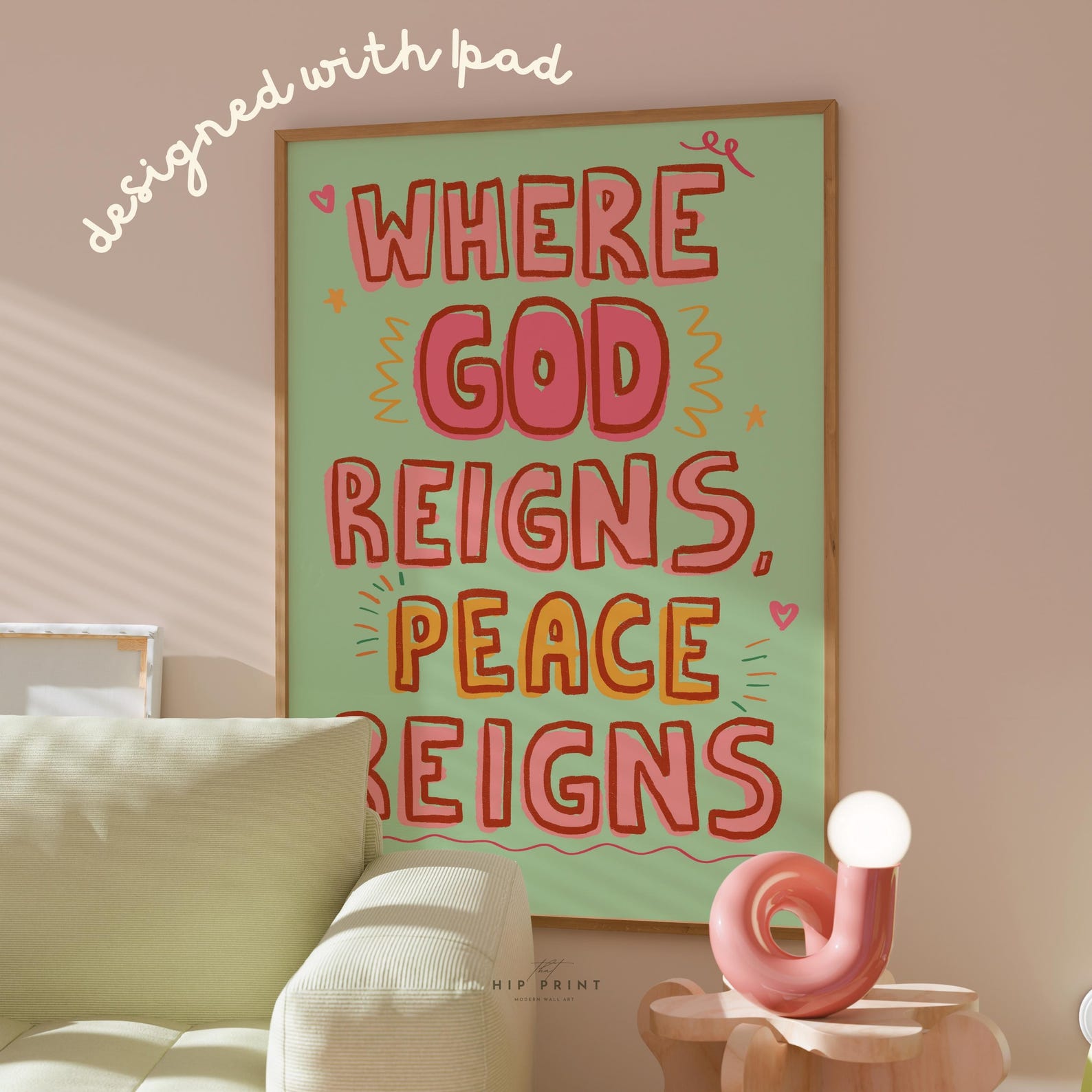 Pastel Scripture Print, Where God Reigns, Christian Wall Art (digital ...