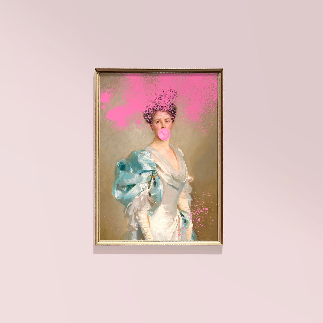 Altered Painting, Altered Vintage Painting, Portrait Painting Detail ...