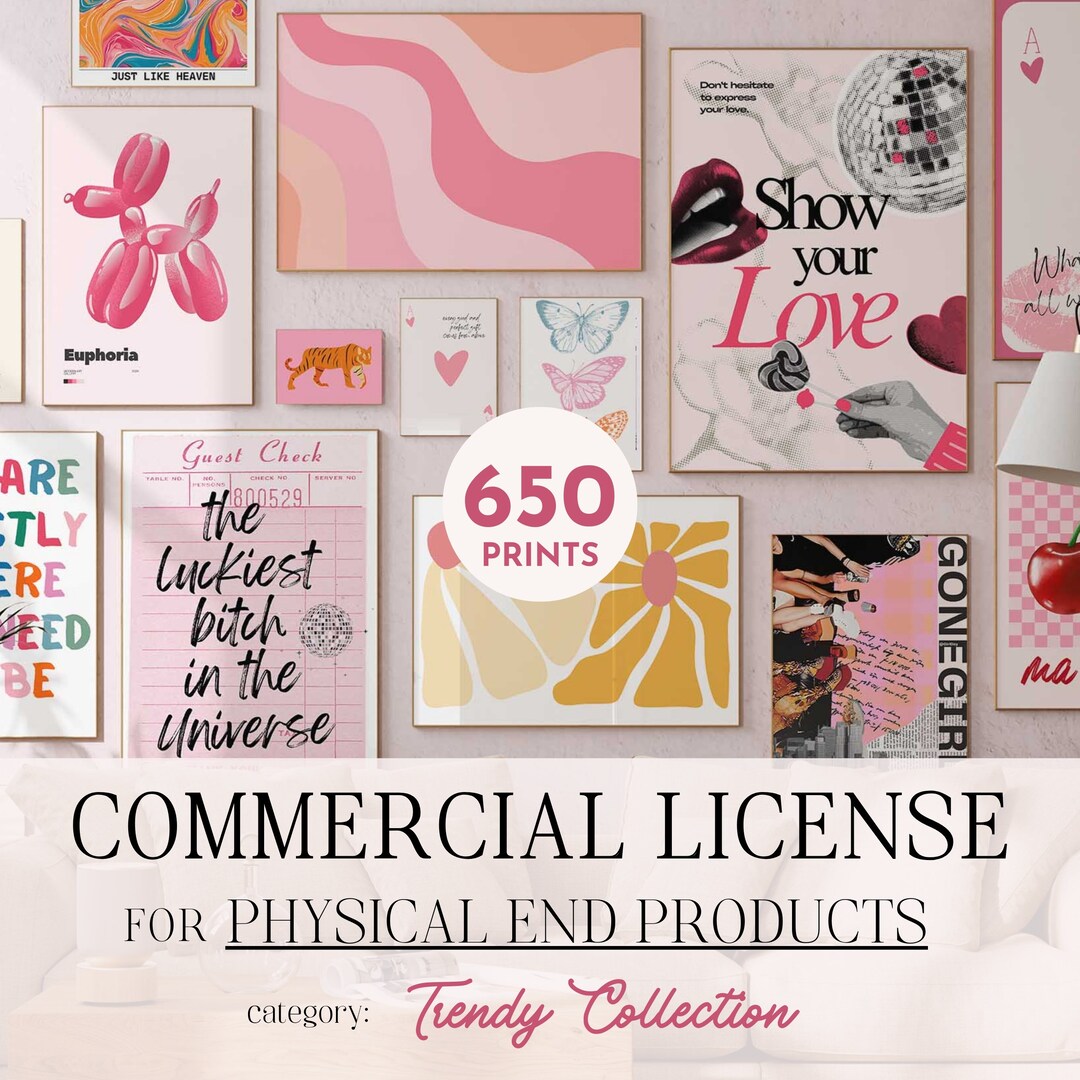Commercial License for Set of 650 Wall Art Bundle, Poster Set License ...